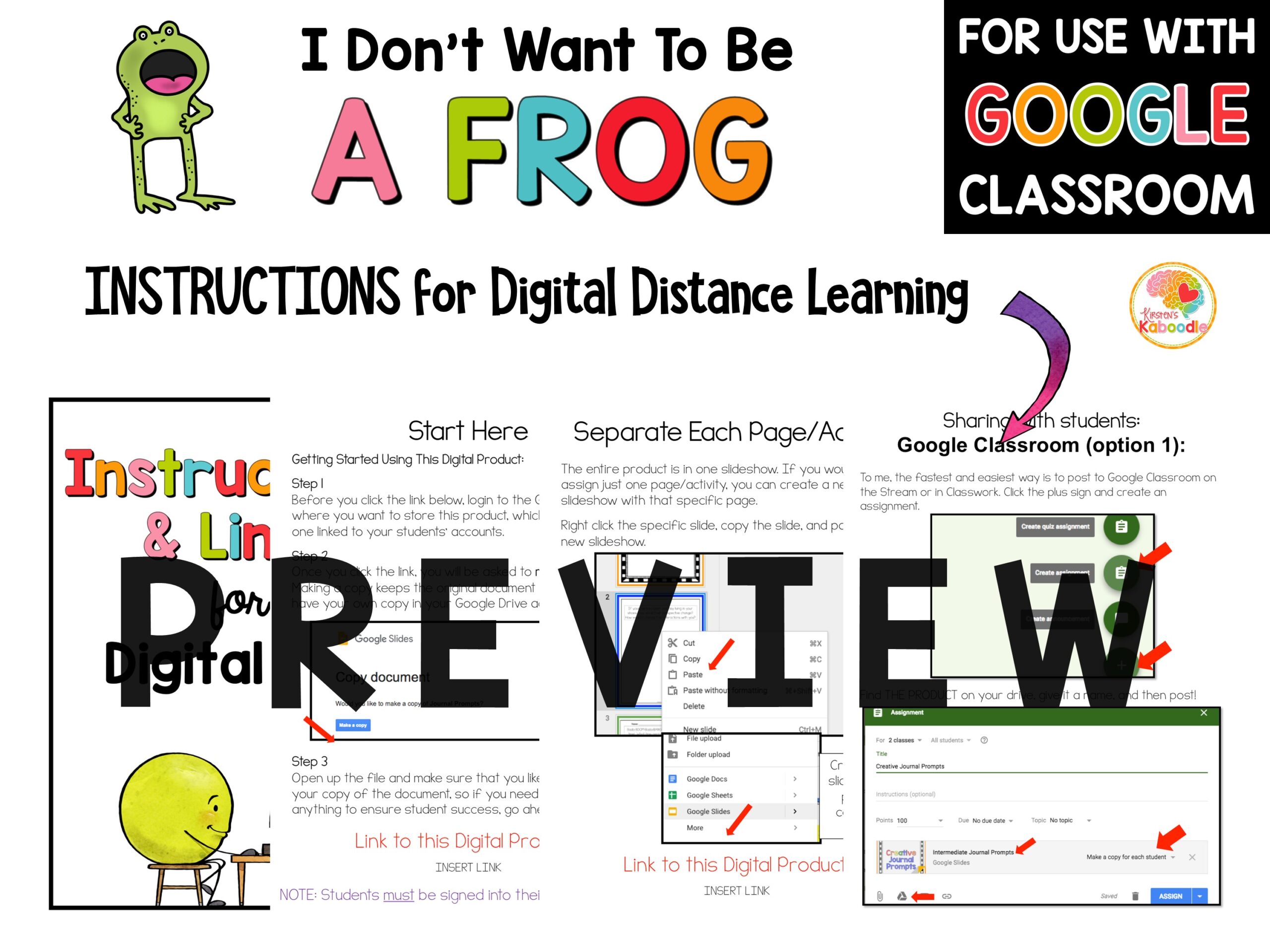I Don't Want to Be a Frog Literature Unit