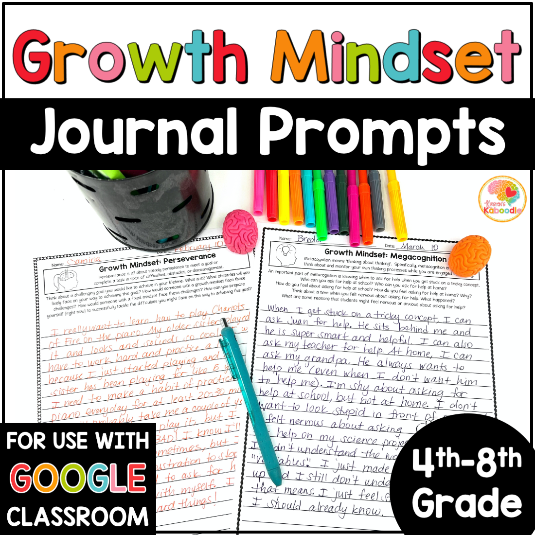 Growth Mindset Journal Prompts for 4th Grade and Up
