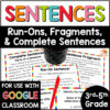 Fragment and Run-on Sentences Task Cards and Anchor Charts