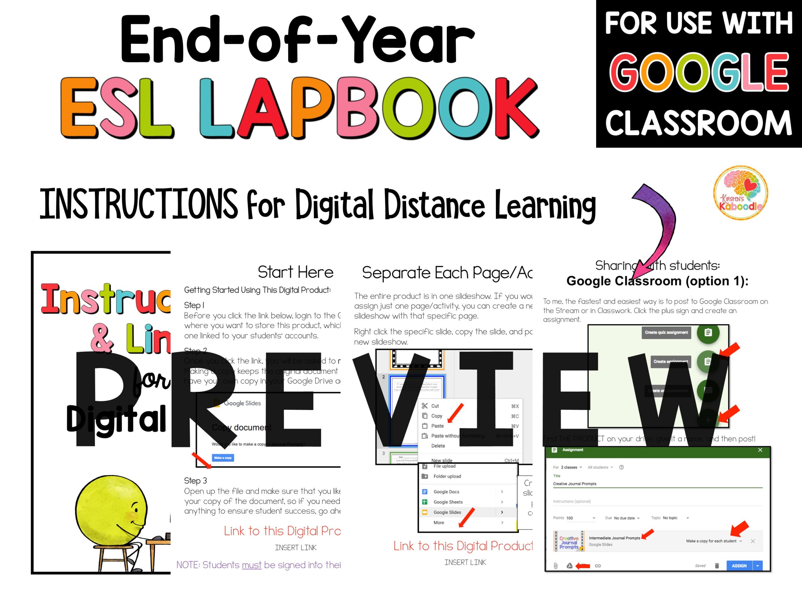 End of Year Reflections for English Language Learners - Lap Book