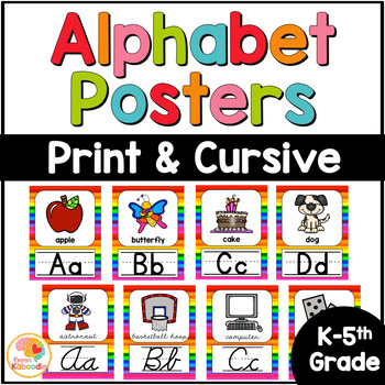 Alphabet Posters - Rainbow Theme