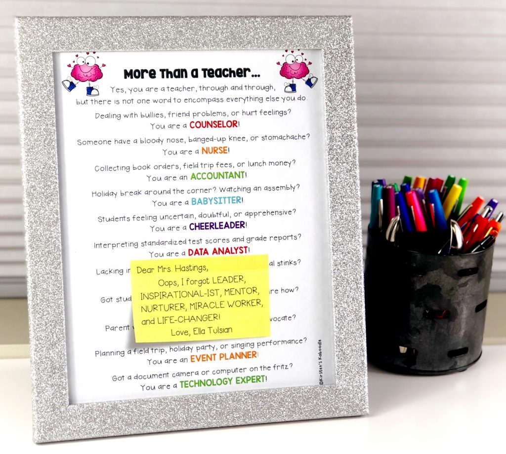 Teacher Gift: A Letter to the Teacher