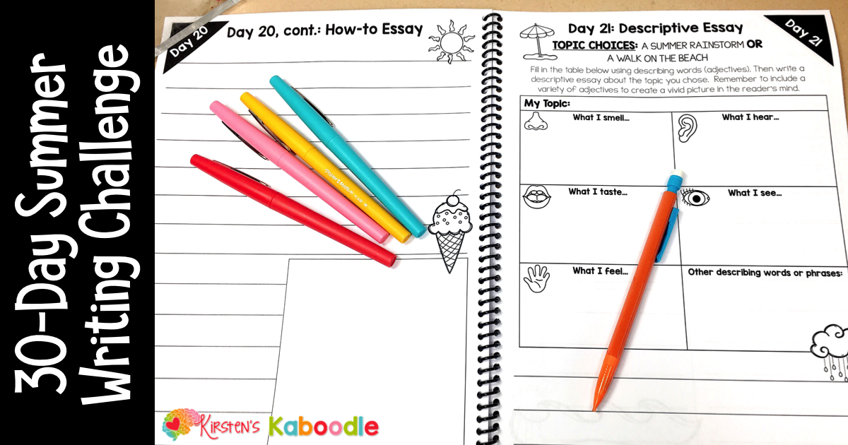 Summer Writing Prompts for Kids: A 30-Day Writing Challenge