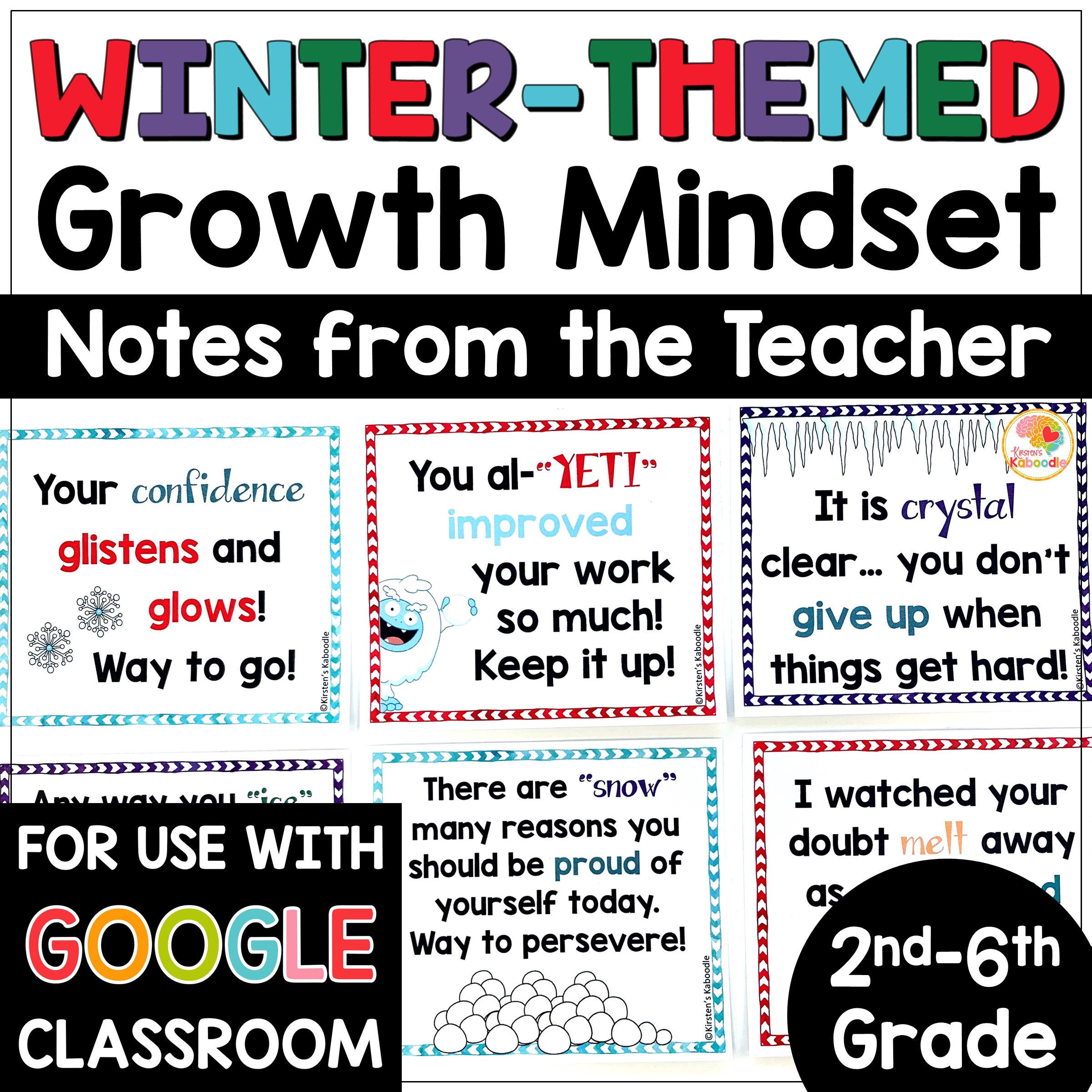 Winter-Themed Growth Mindset Notes from the Teacher • Kirsten's Kaboodle