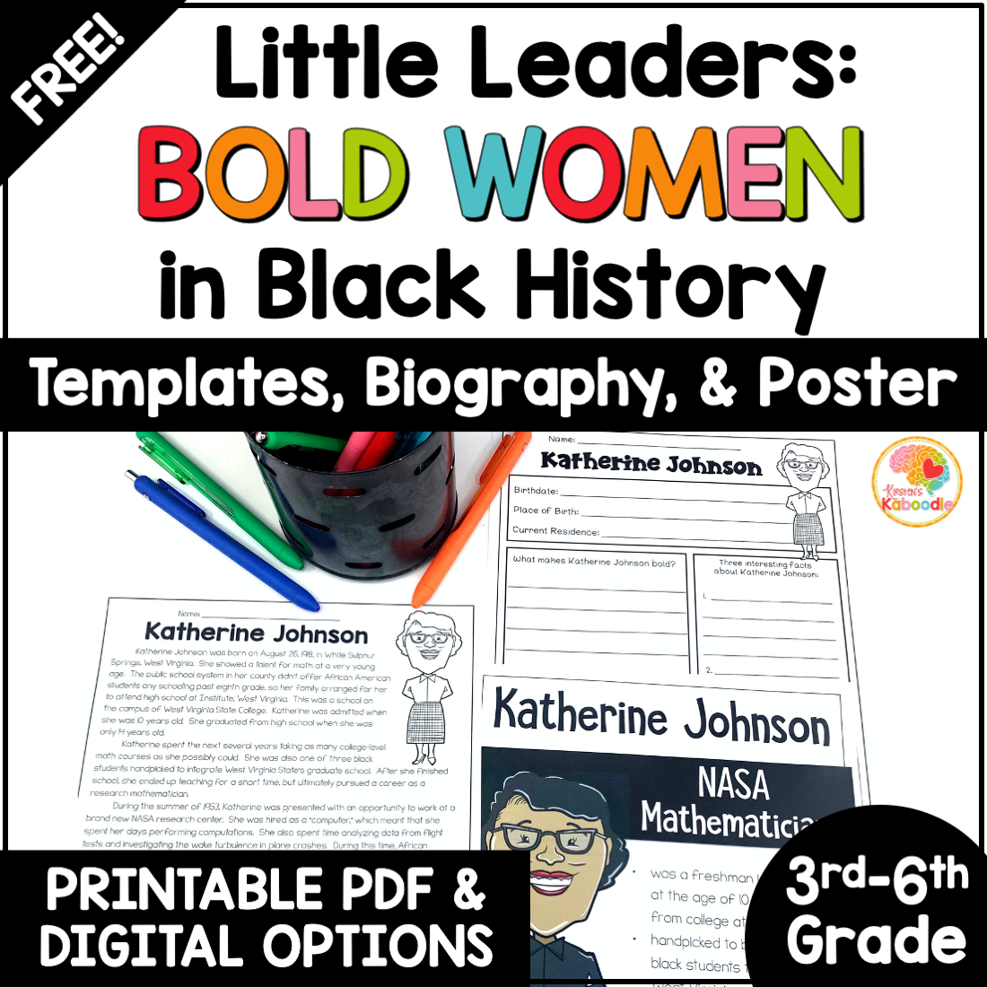Free Katherine Johnson Biography and Research Templates • Kirsten's ...