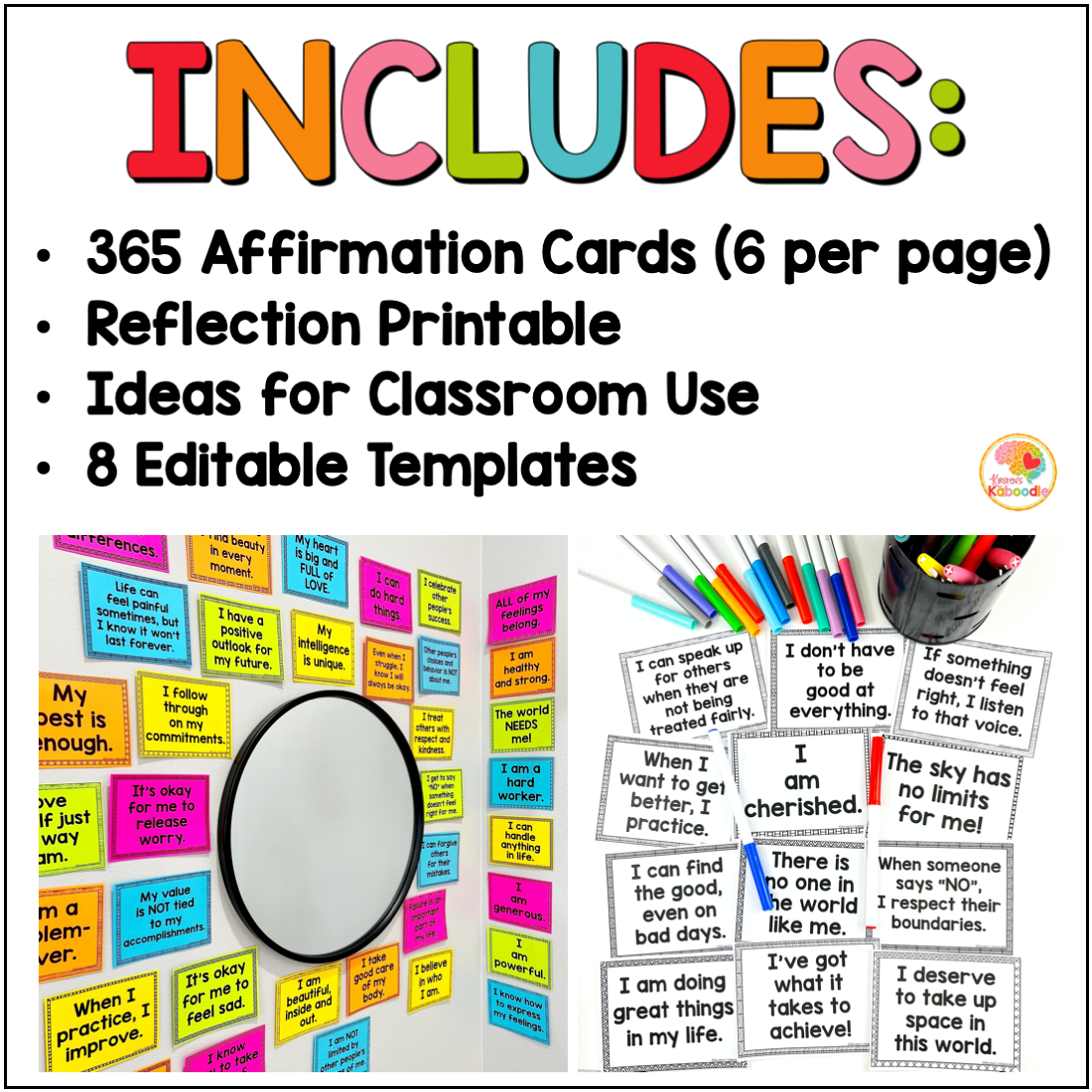 365 Positive Affirmations for Kids: Mirror Notes Affirmation Station