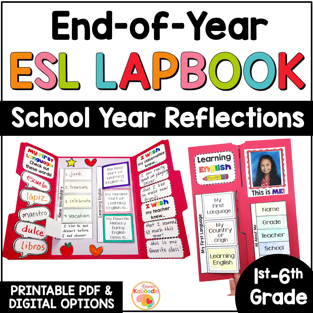 End of Year ESL Activities: Reflections Lap Book