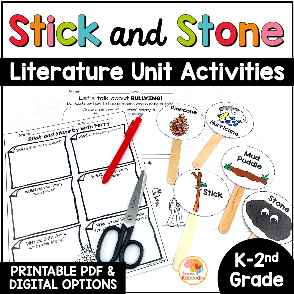 Stick and Stone Book Companion Activities for Kinder-2nd Grade